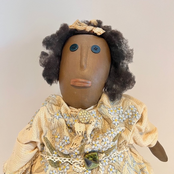 Accents | Vintage Primitive Folk Art Rag Doll Made With Vintage Fabrics ...